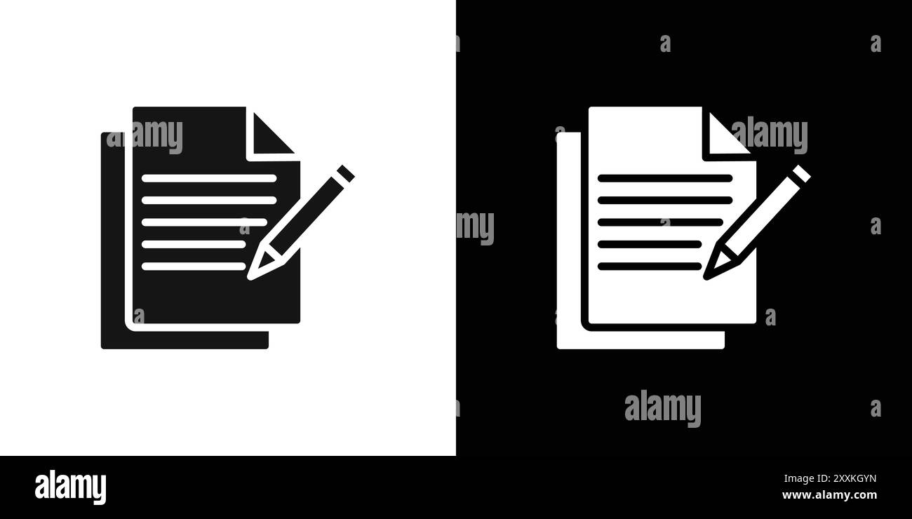 paperwork icon logo sign vector outline in black and white color Stock ...