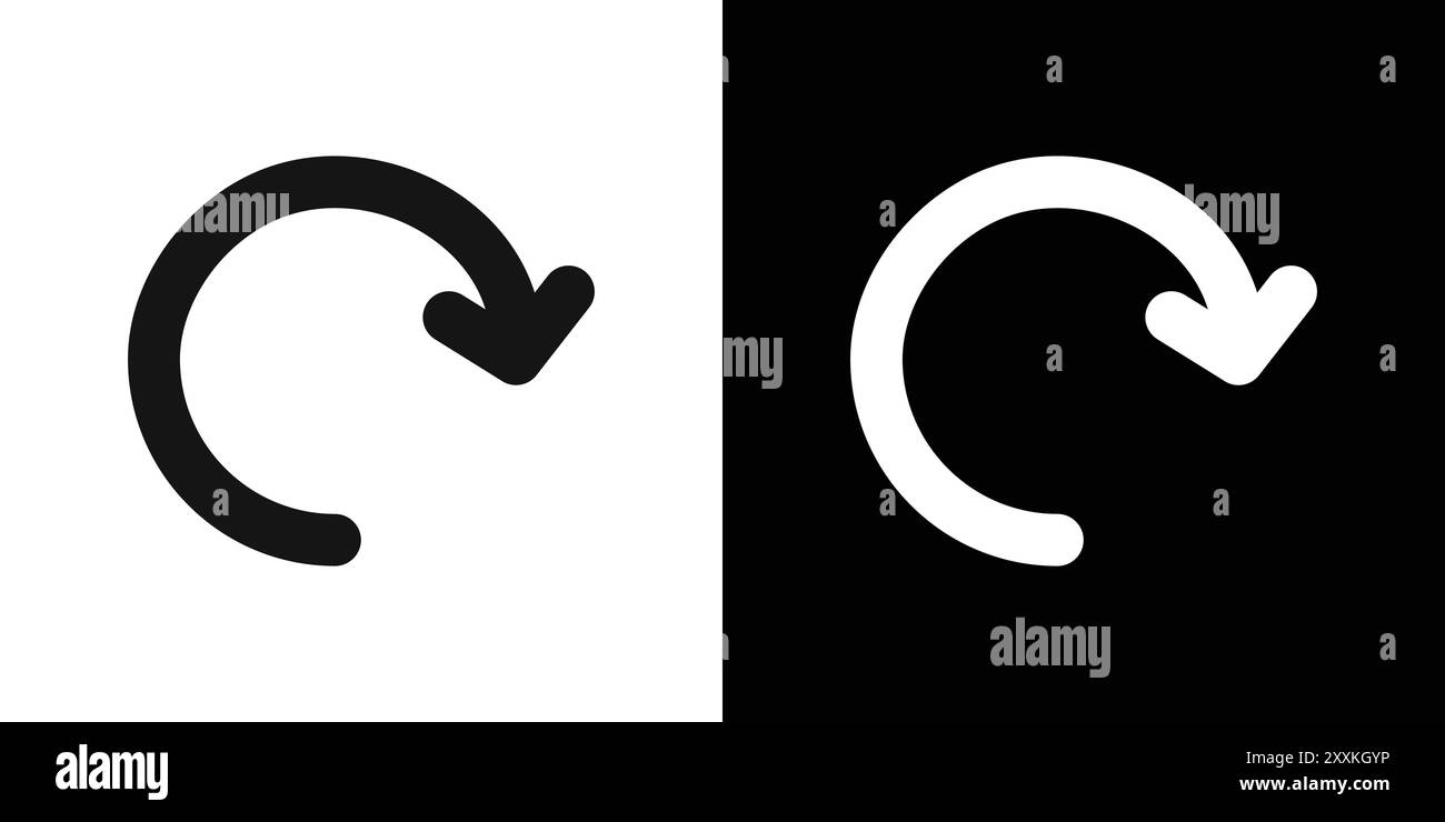Refresh icon logo sign vector outline in black and white color Stock ...