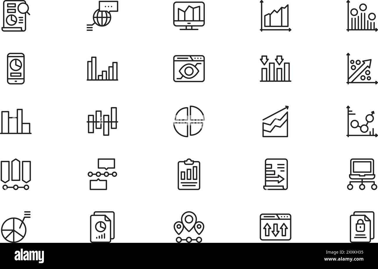 Analytics icons collection is a vector illustration with editable ...