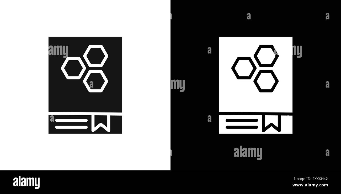 Science book icon logo sign vector outline in black and white color ...