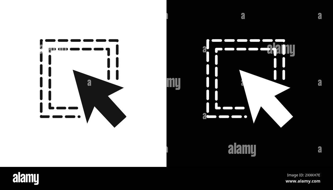 select element icon logo sign vector outline in black and white color ...