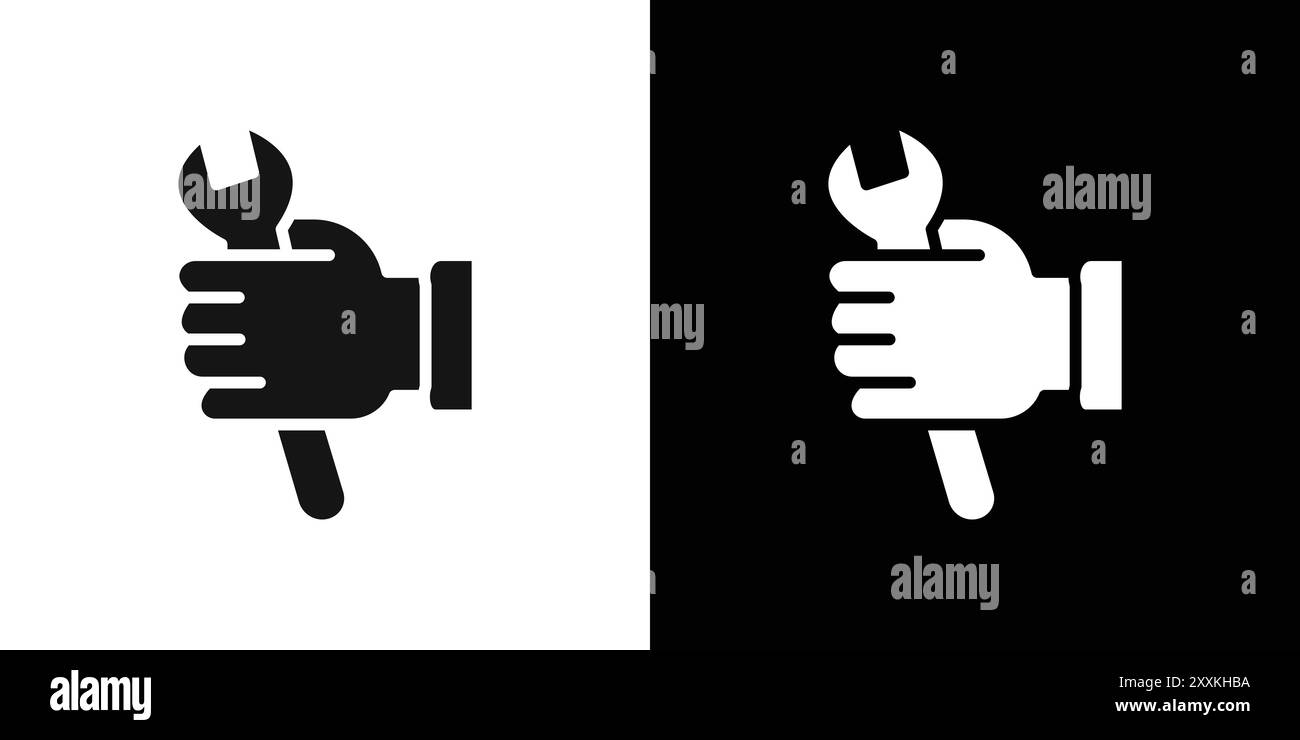 Repair icon logo sign vector outline in black and white color Stock ...