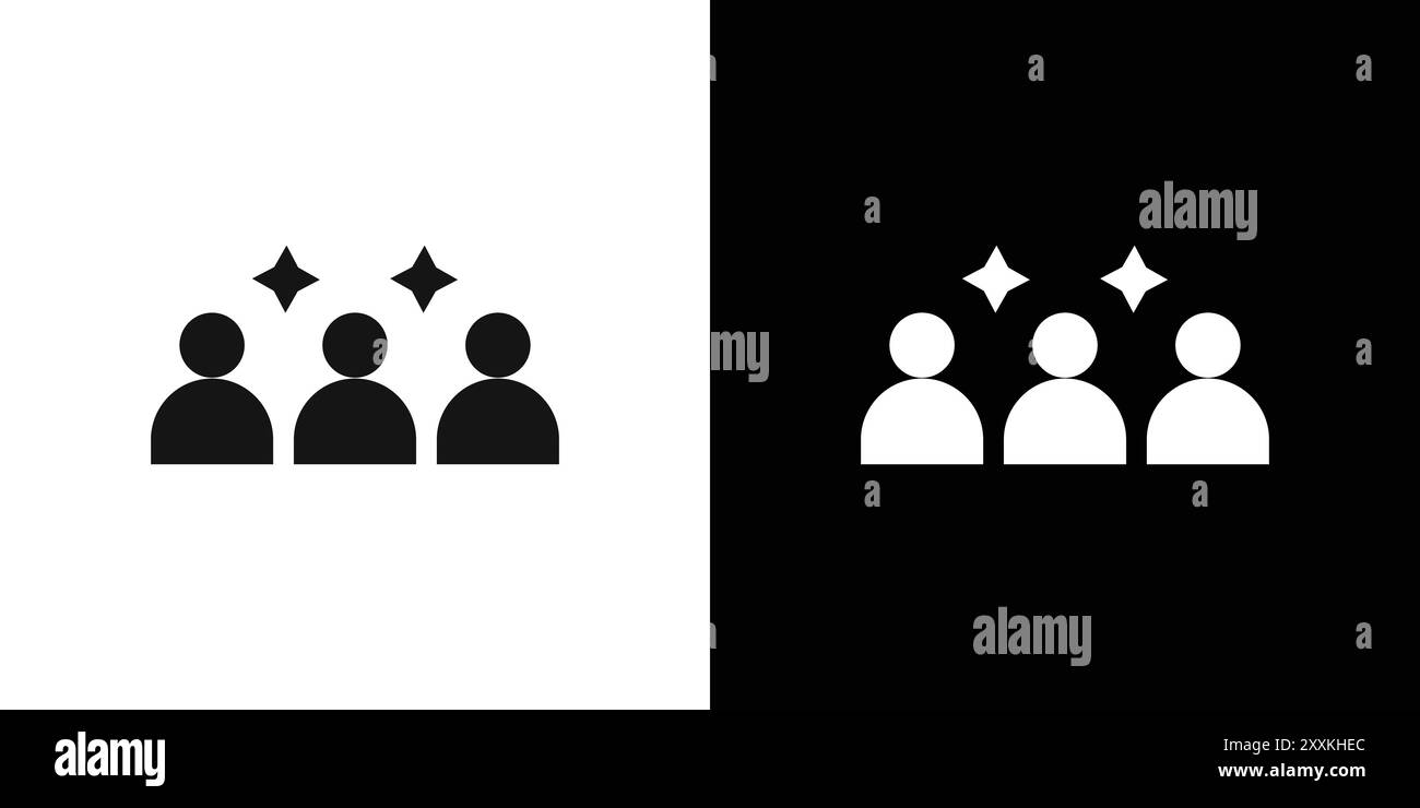 Squad icon logo sign vector outline in black and white color Stock ...