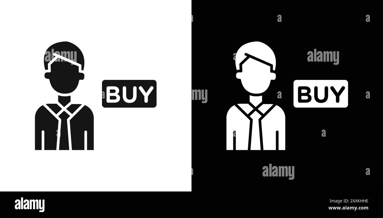 Stock buy icon logo sign vector outline in black and white color Stock ...