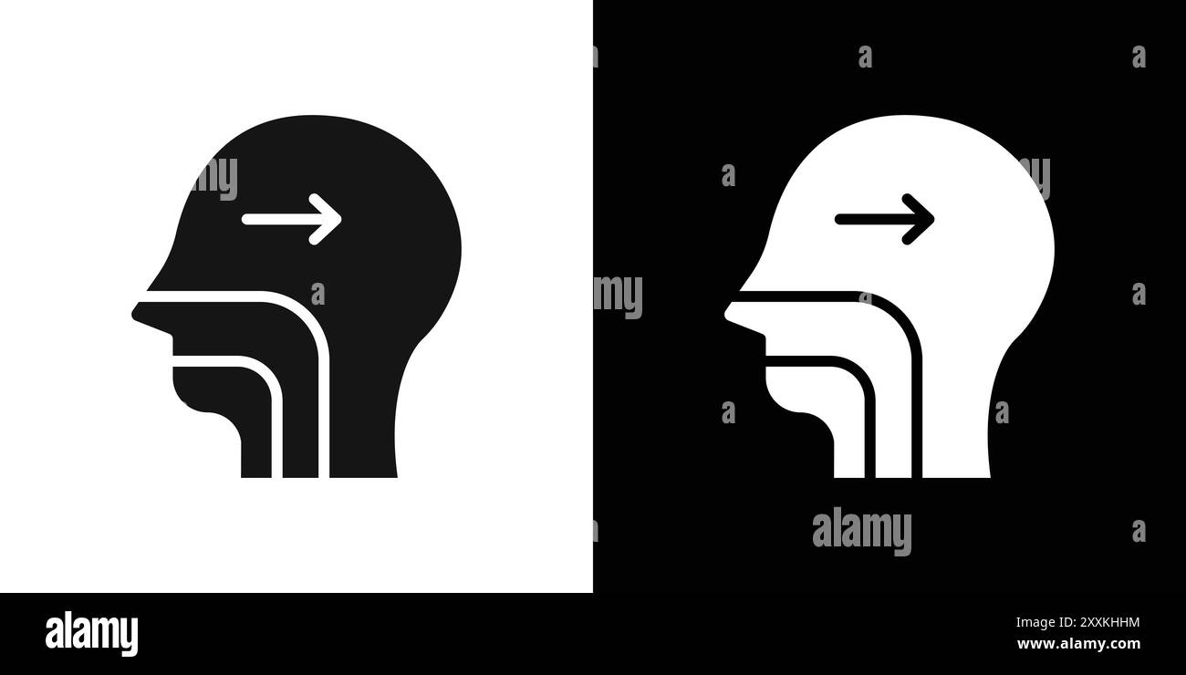 Swallowing reflex icon logo sign vector outline in black and white ...