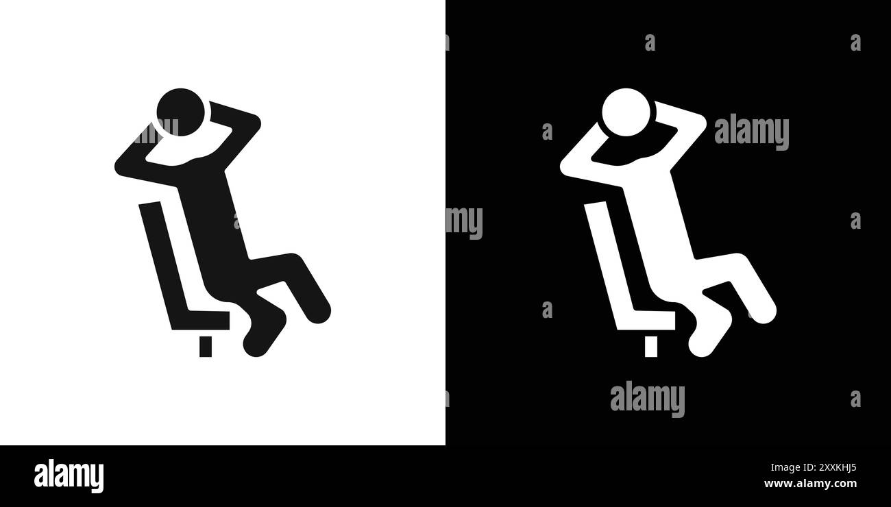 Relax icon logo sign vector outline in black and white color Stock ...