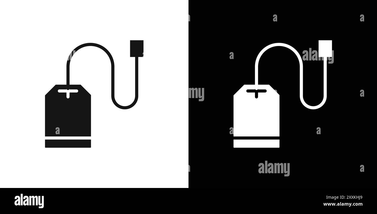 Tea bag icon logo sign vector outline in black and white color Stock ...