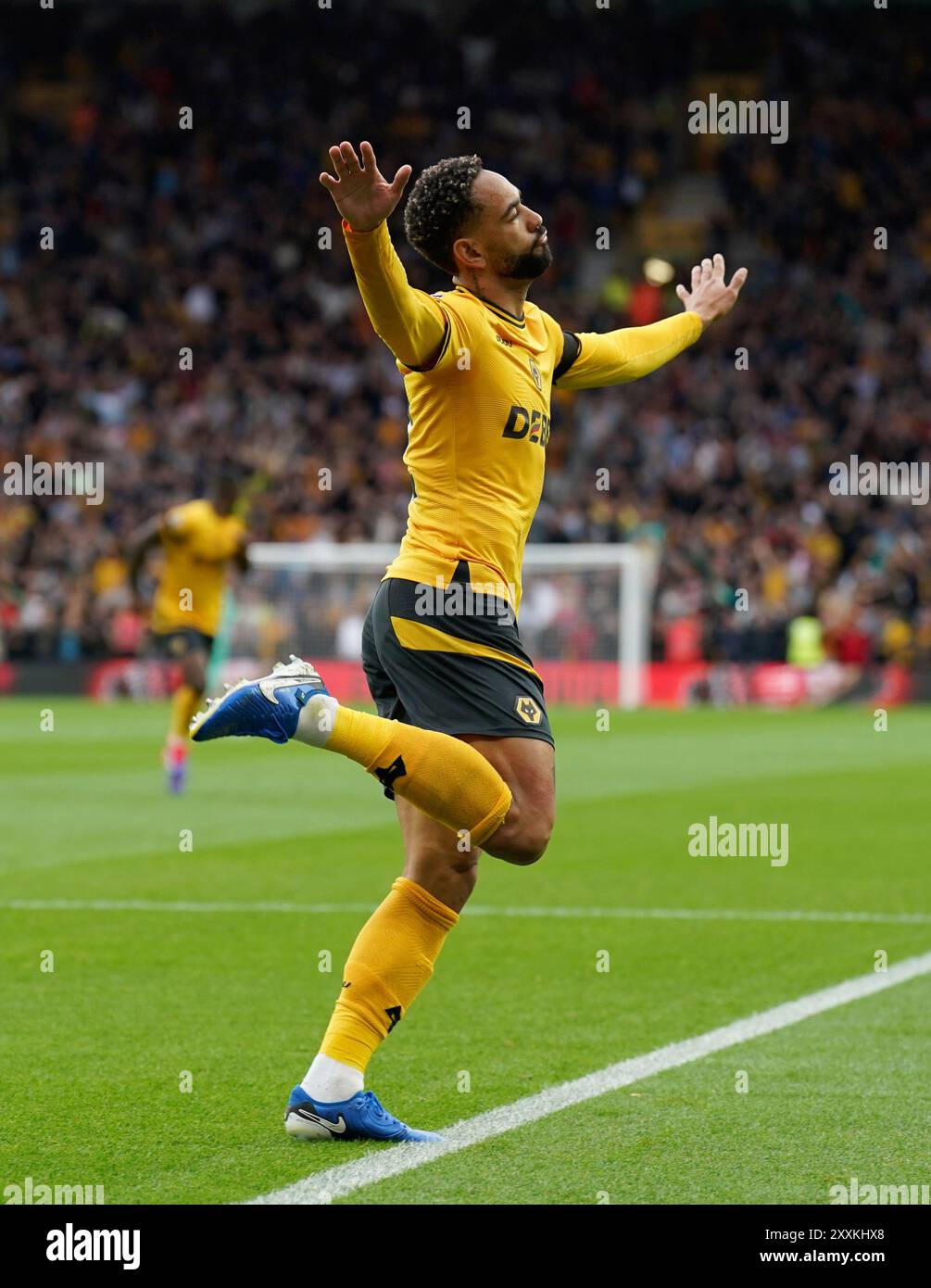 Wolverhampton Wanderers' Matheus Cunha celebrates scoring his sides ...