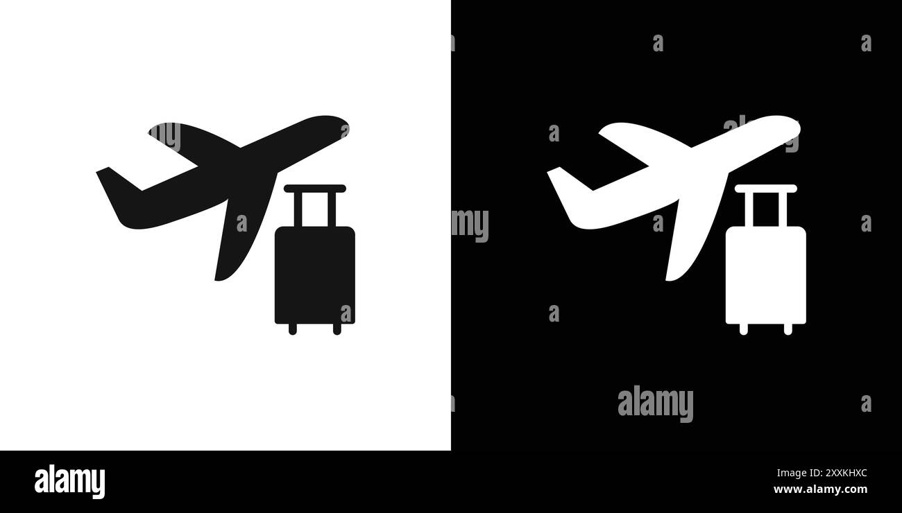 voyage icon logo sign vector outline in black and white color Stock ...