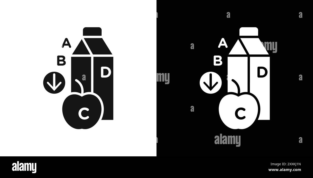 Vitamin deficiency icon logo sign vector outline in black and white ...