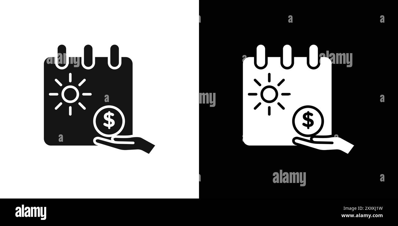 Unlimited PTO icon logo sign vector outline in black and white color ...