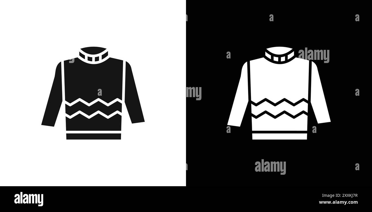 sweater icon logo sign vector outline in black and white color Stock ...