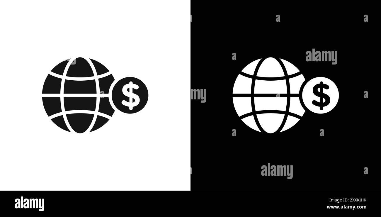 World Payment Transfer icon logo sign vector outline in black and white ...
