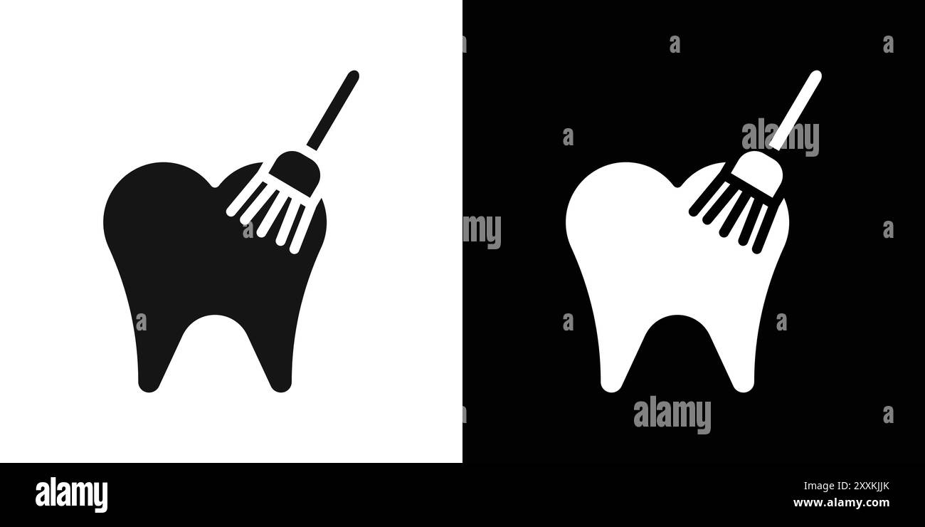 tooth Polish icon logo sign vector outline in black and white color ...