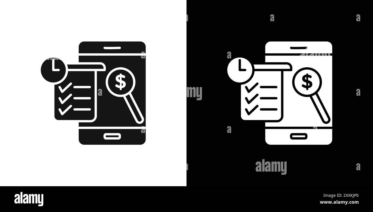 Transaction history icon logo sign vector outline in black and white ...