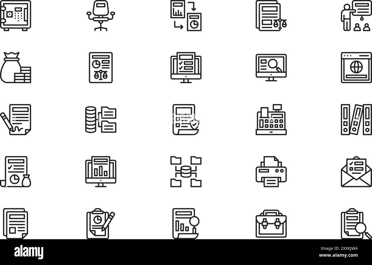 Audit icons collection is a vector illustration with editable stroke ...