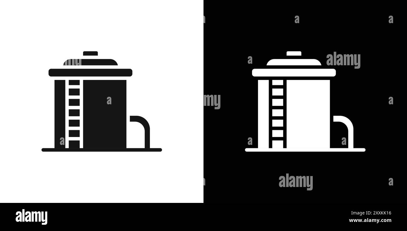 Water Storage icon logo sign vector outline in black and white color ...