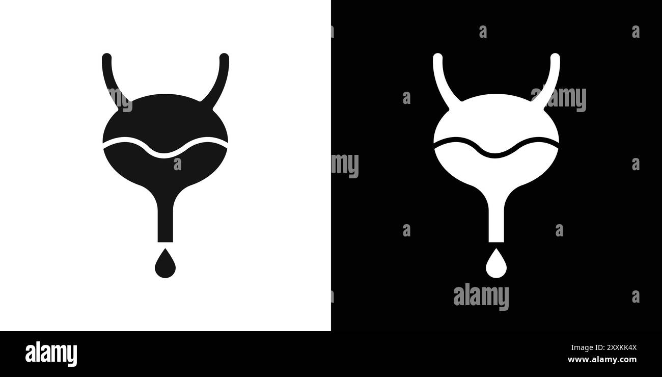 Urinary bladder icon logo sign vector outline in black and white color ...
