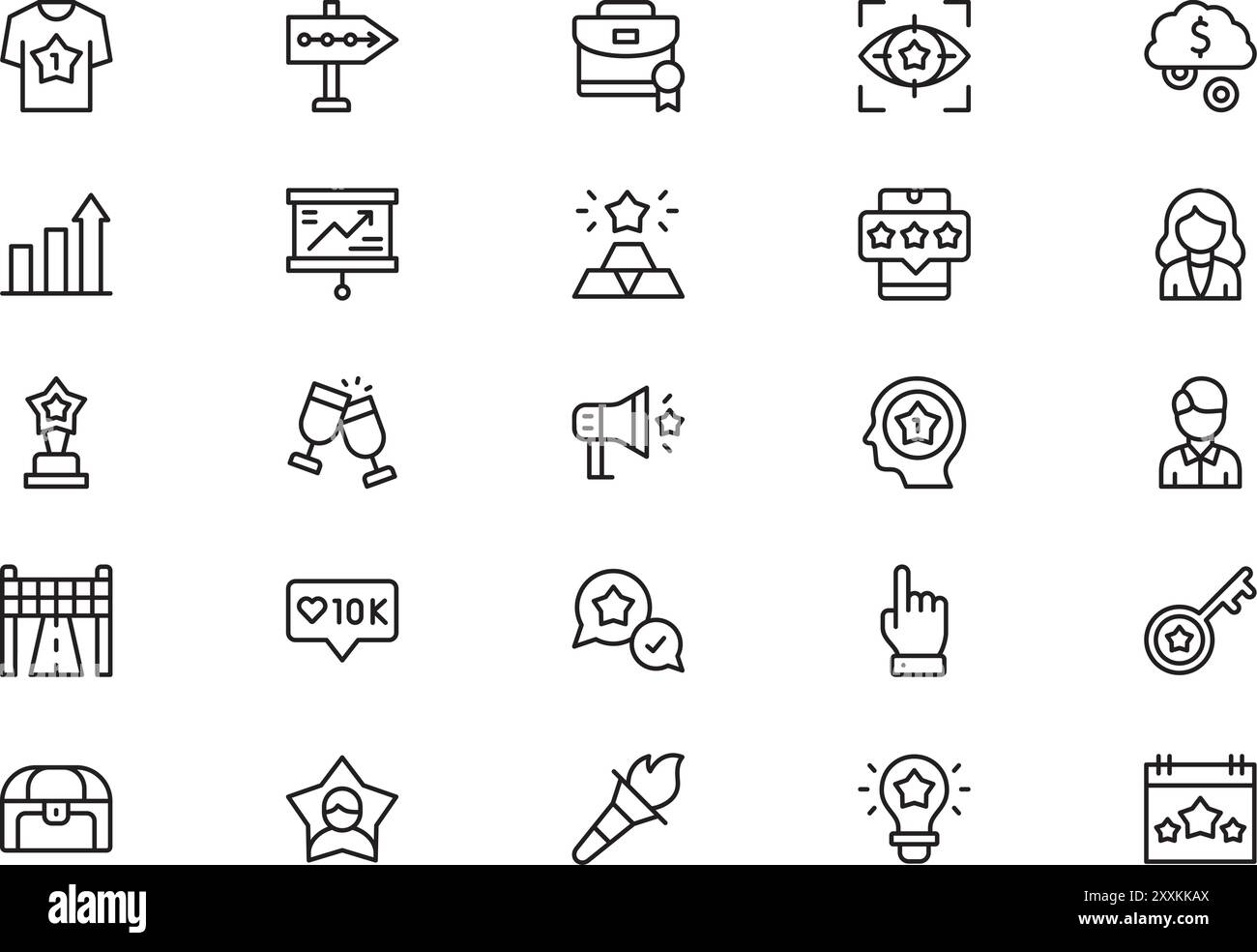 Success icons collection is a vector illustration with editable stroke ...
