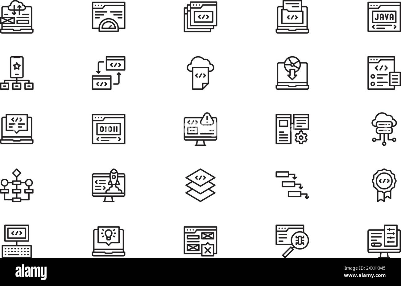 Software development icons collection is a vector illustration with ...