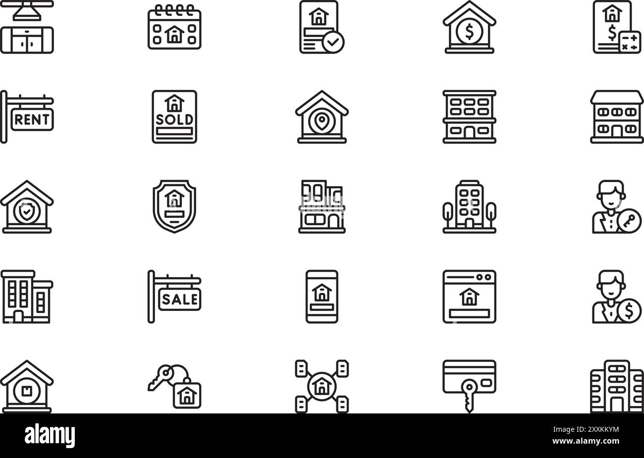 House rental icons collection is a vector illustration with editable ...
