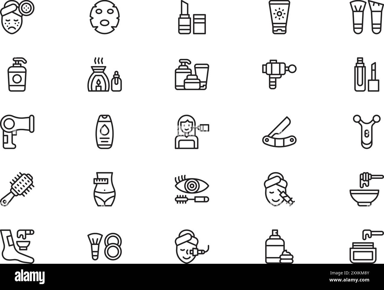 Cosmetology icons collection is a vector illustration with editable ...