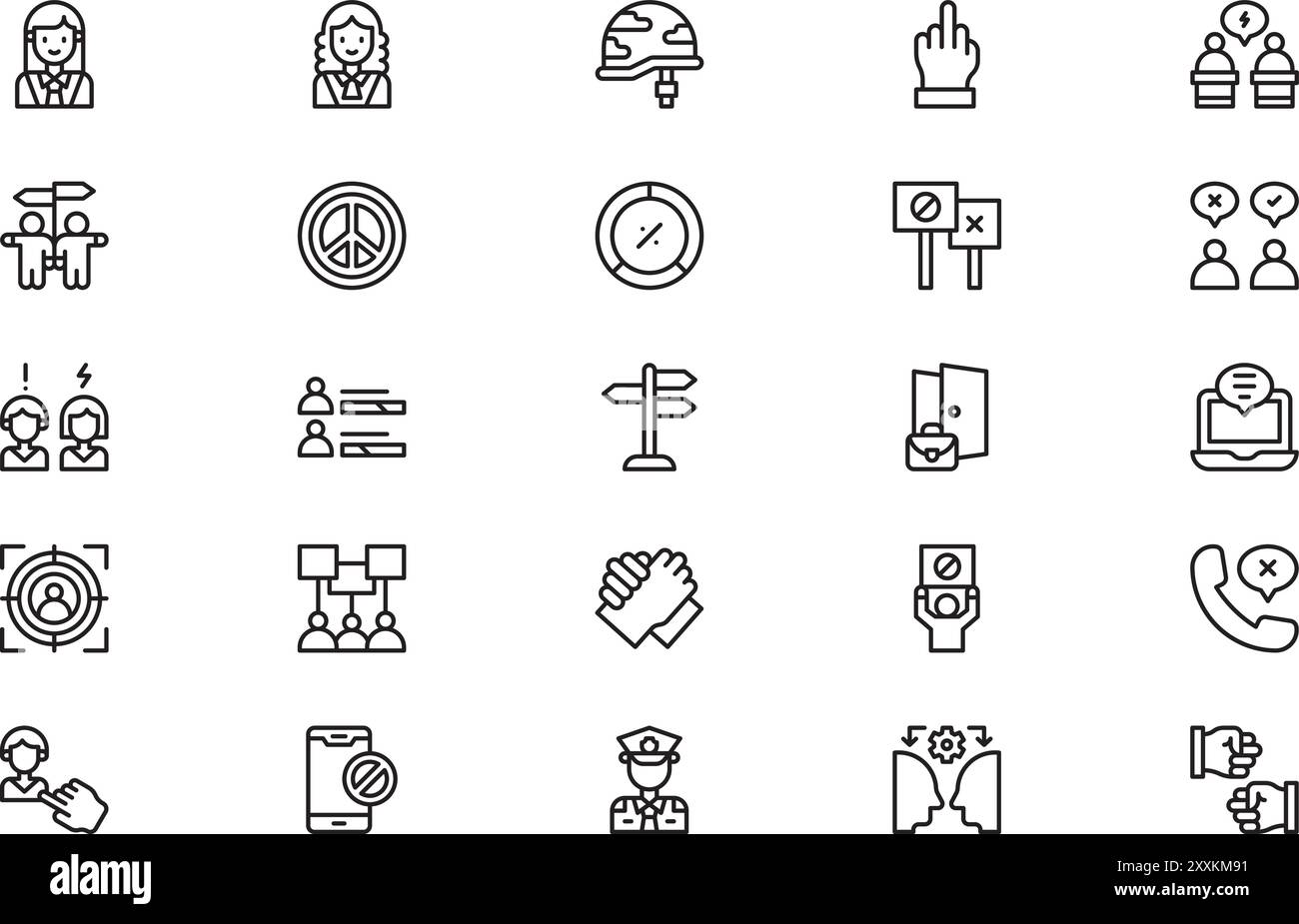 Confrontation icons collection is a vector illustration with editable ...