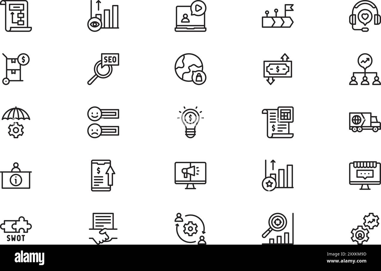 Business services icons collection is a vector illustration with ...
