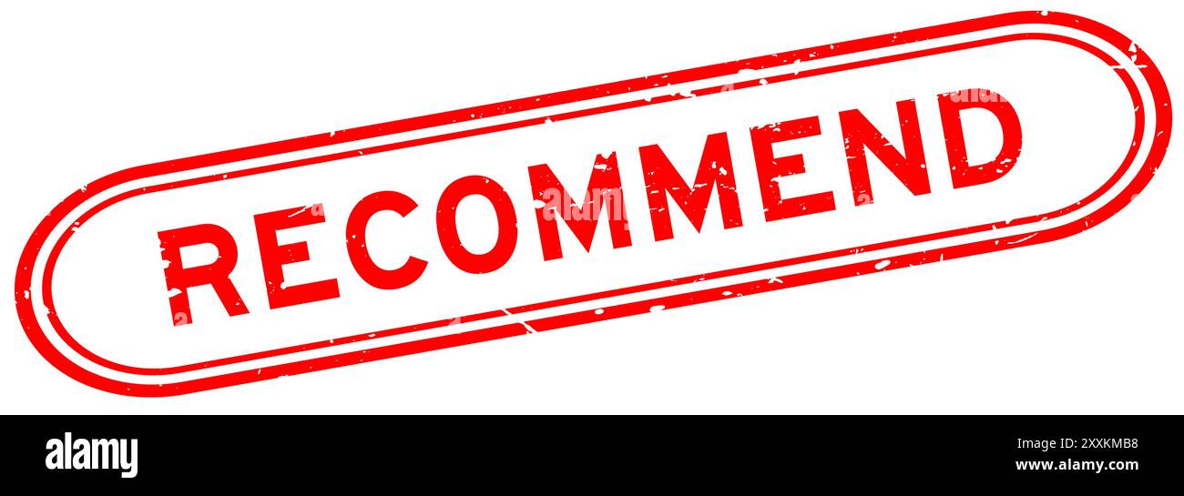 Grunge red recommend word rubber seal stamp on white background Stock ...