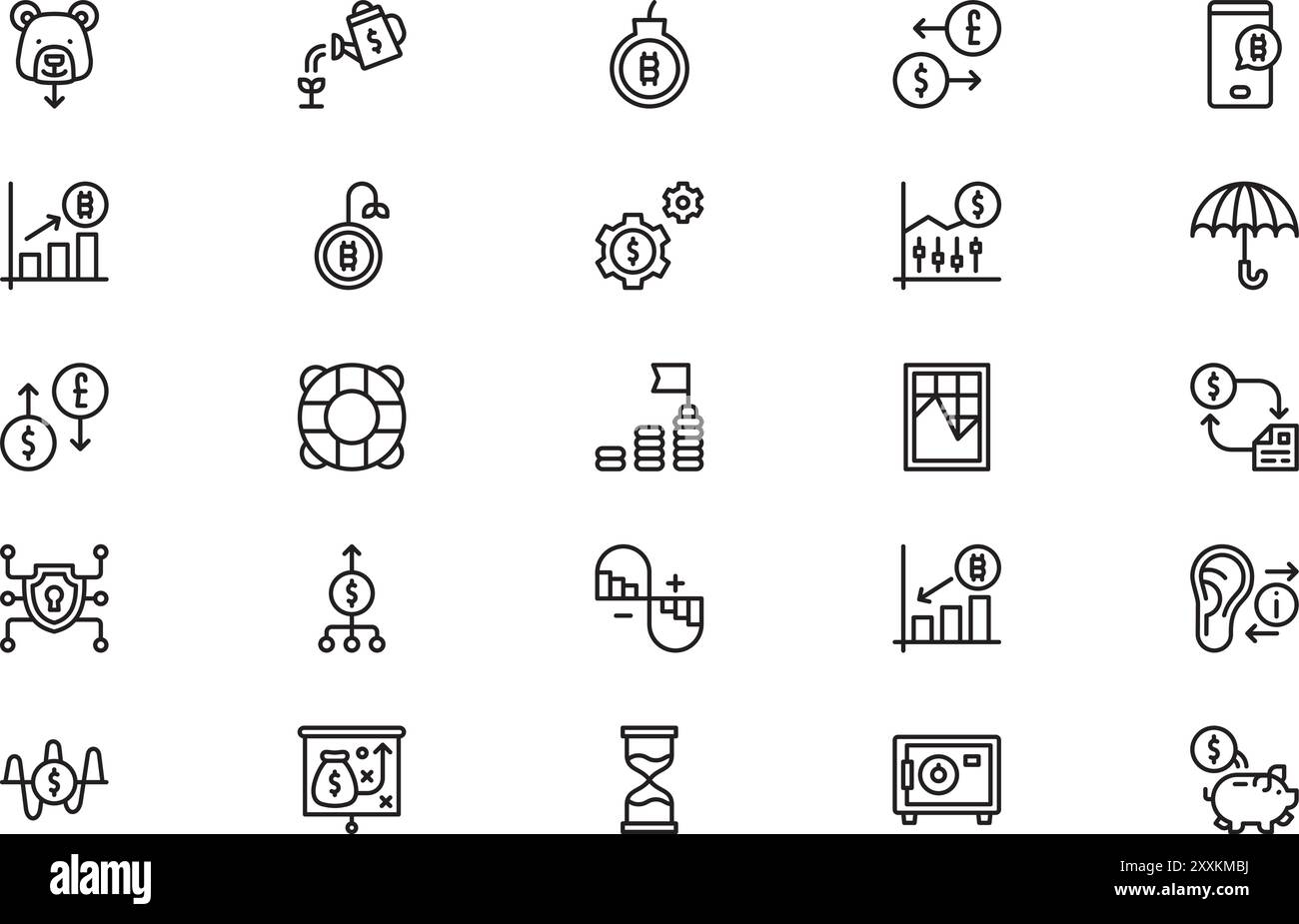 Stock market icons collection is a vector illustration with editable stroke Stock Vector Image ...