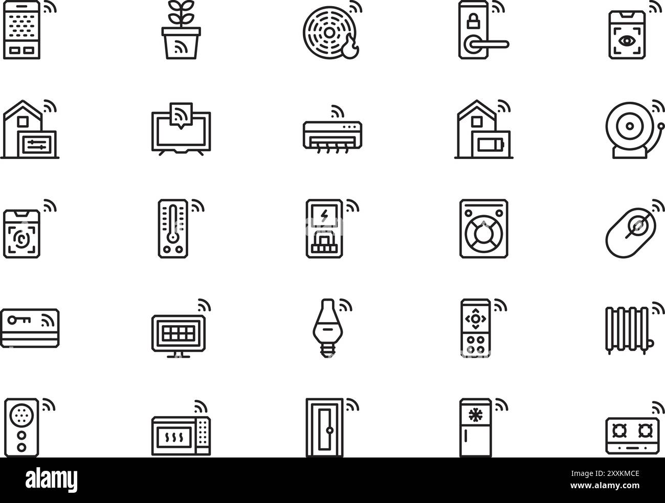 Smart home icons collection is a vector illustration with editable stroke Stock Vector Image ...