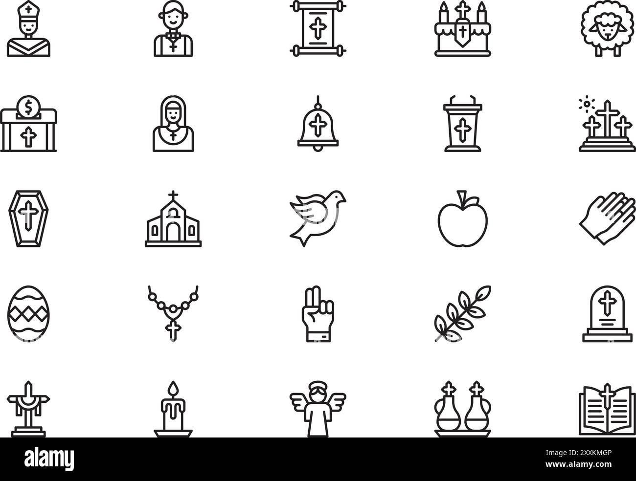 Christianity icons collection is a vector illustration with editable ...