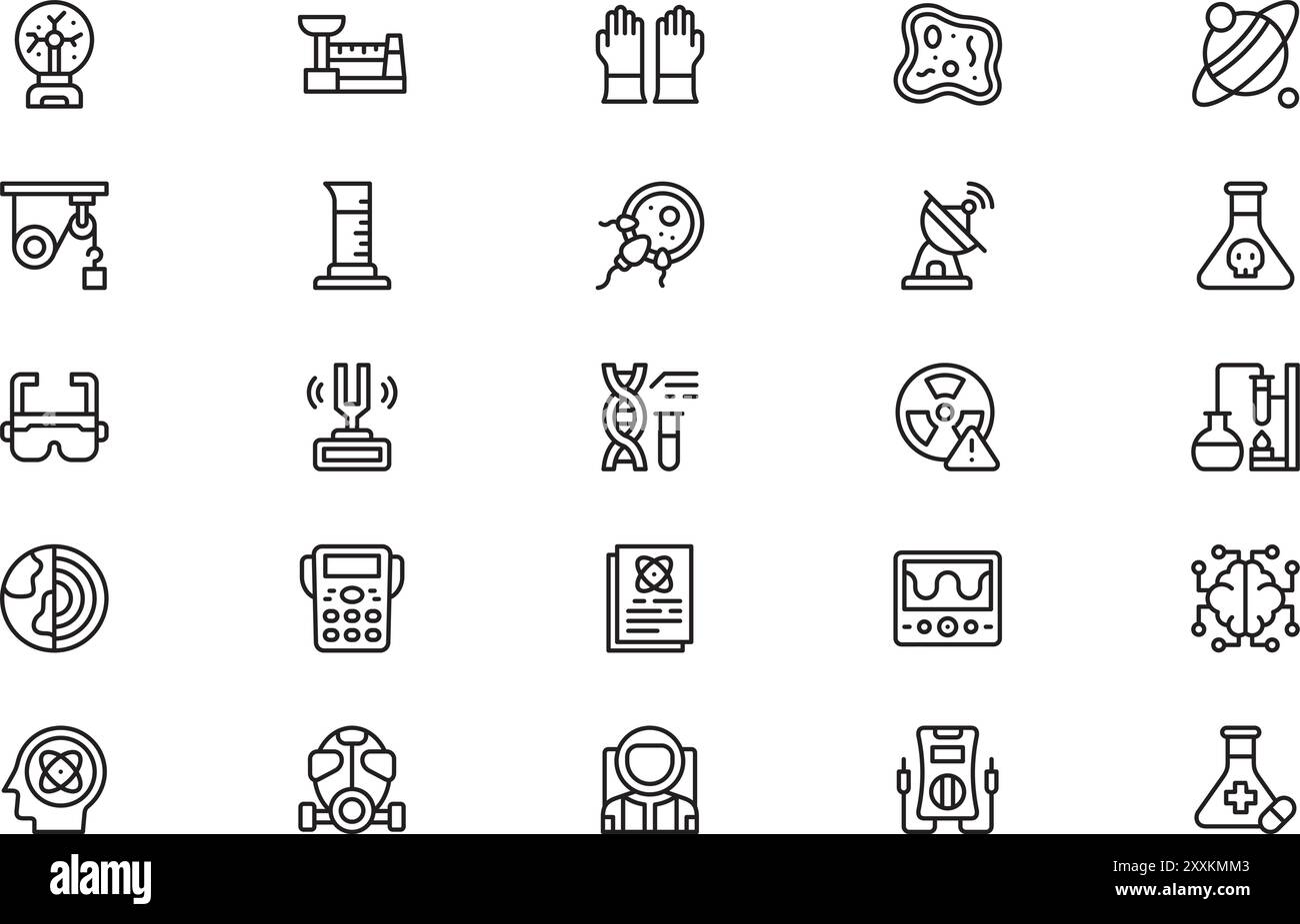 Science icons collection is a vector illustration with editable stroke ...