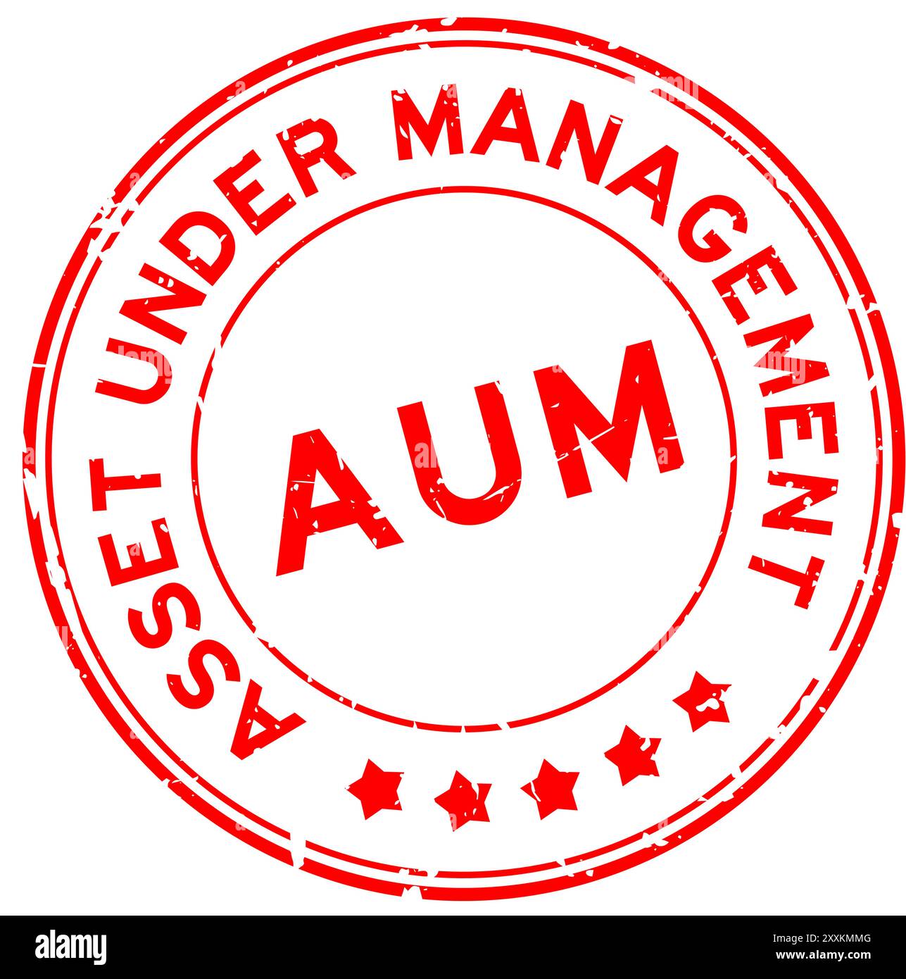 Grunge red AUM Asset under management word round rubber seal stamp on white background Stock ...
