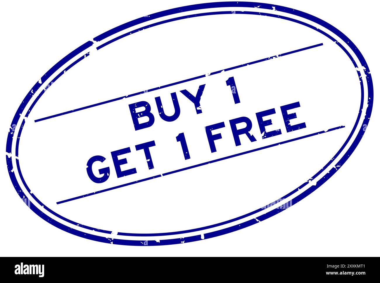 Grunge blue buy 1 get 1 free word oval rubber seal stamp on white background Stock Vector Image ...
