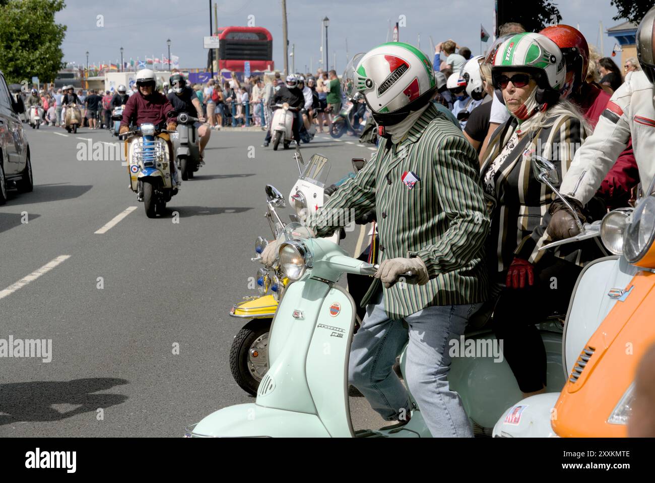 A group of riders waiting to join the parade at the Isle of Wight ...