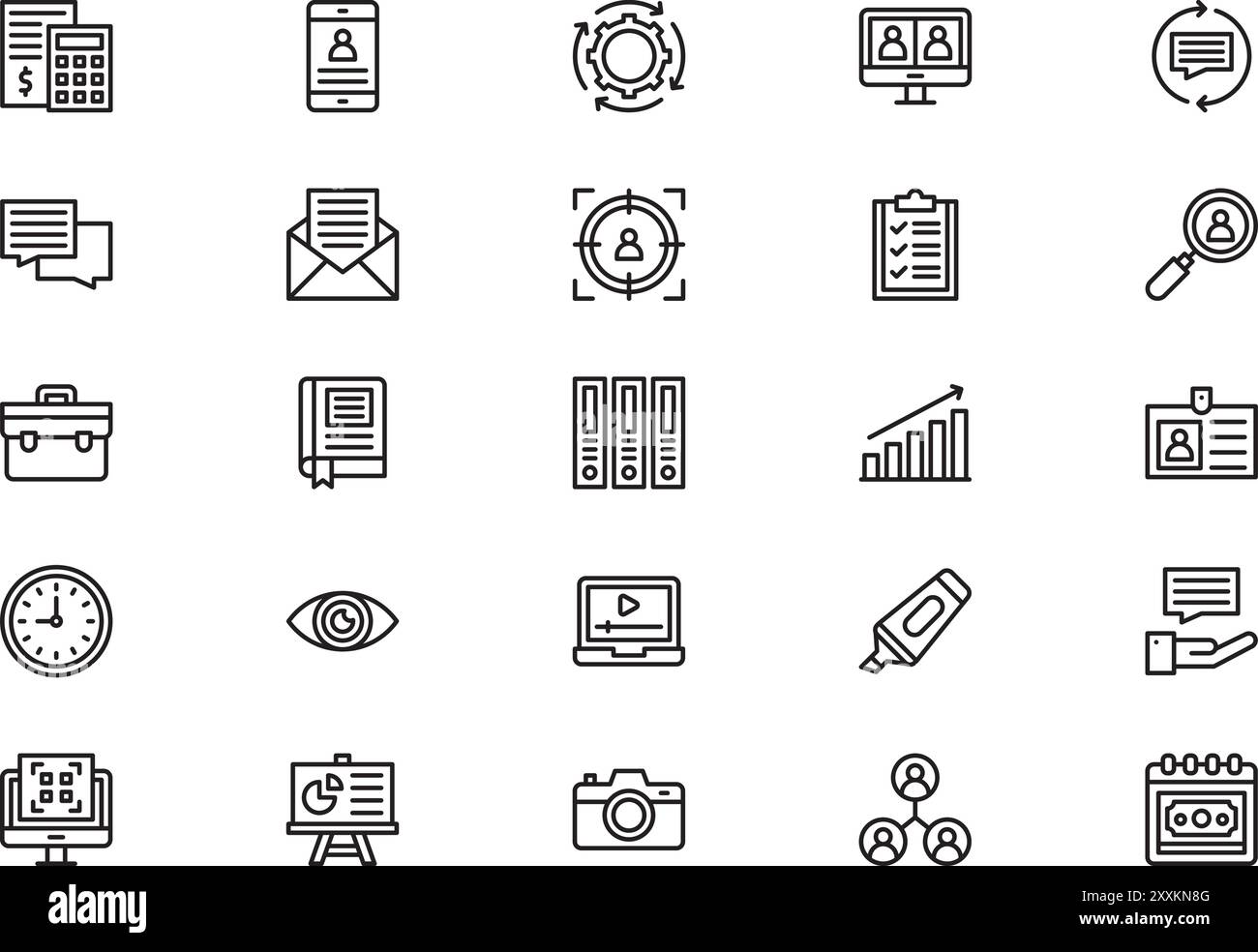 Agenda icons collection is a vector illustration with editable stroke ...