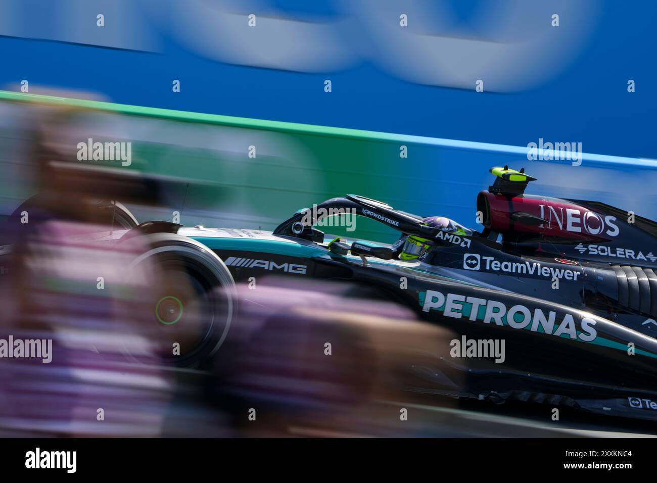 Mercedes driver Lewis Hamilton of Britain steers his car during the ...