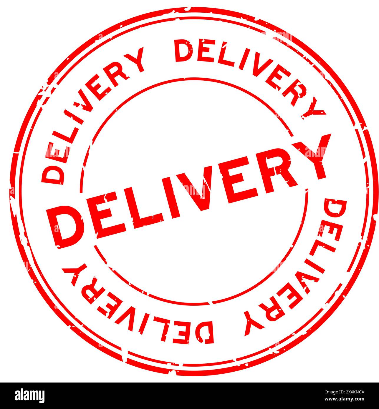 Grunge red delivery word round rubber seal stamp on white background Stock Vector Image & Art ...