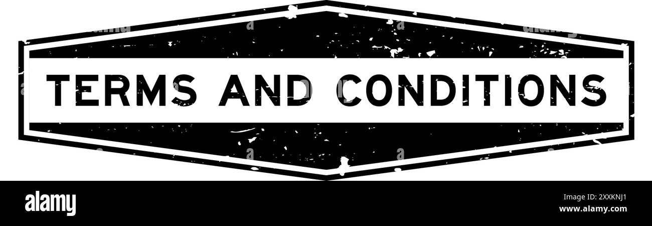 Grunge black terms and conditions word hexagon rubber seal stamp on ...