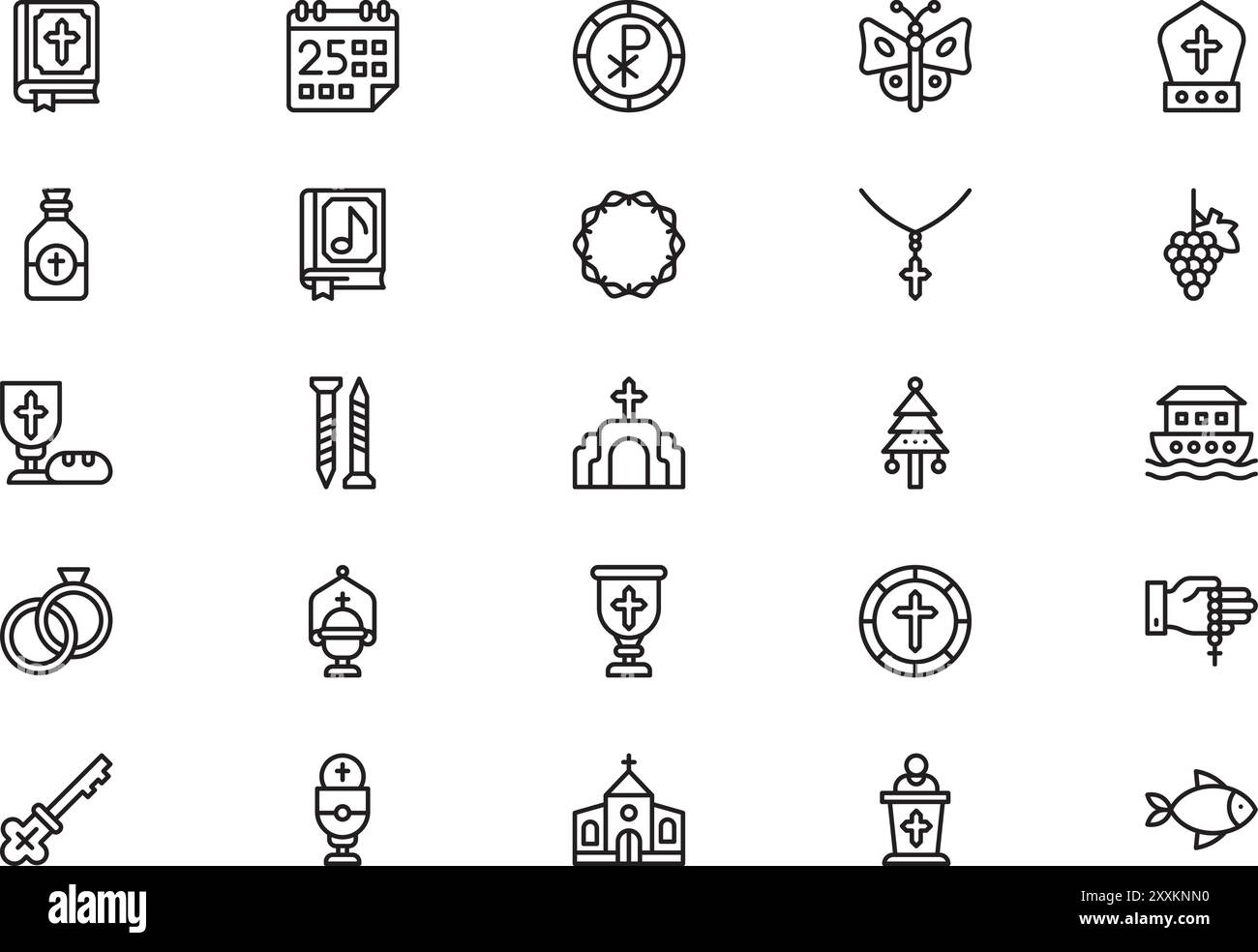 Christianity icons collection is a vector illustration with editable ...