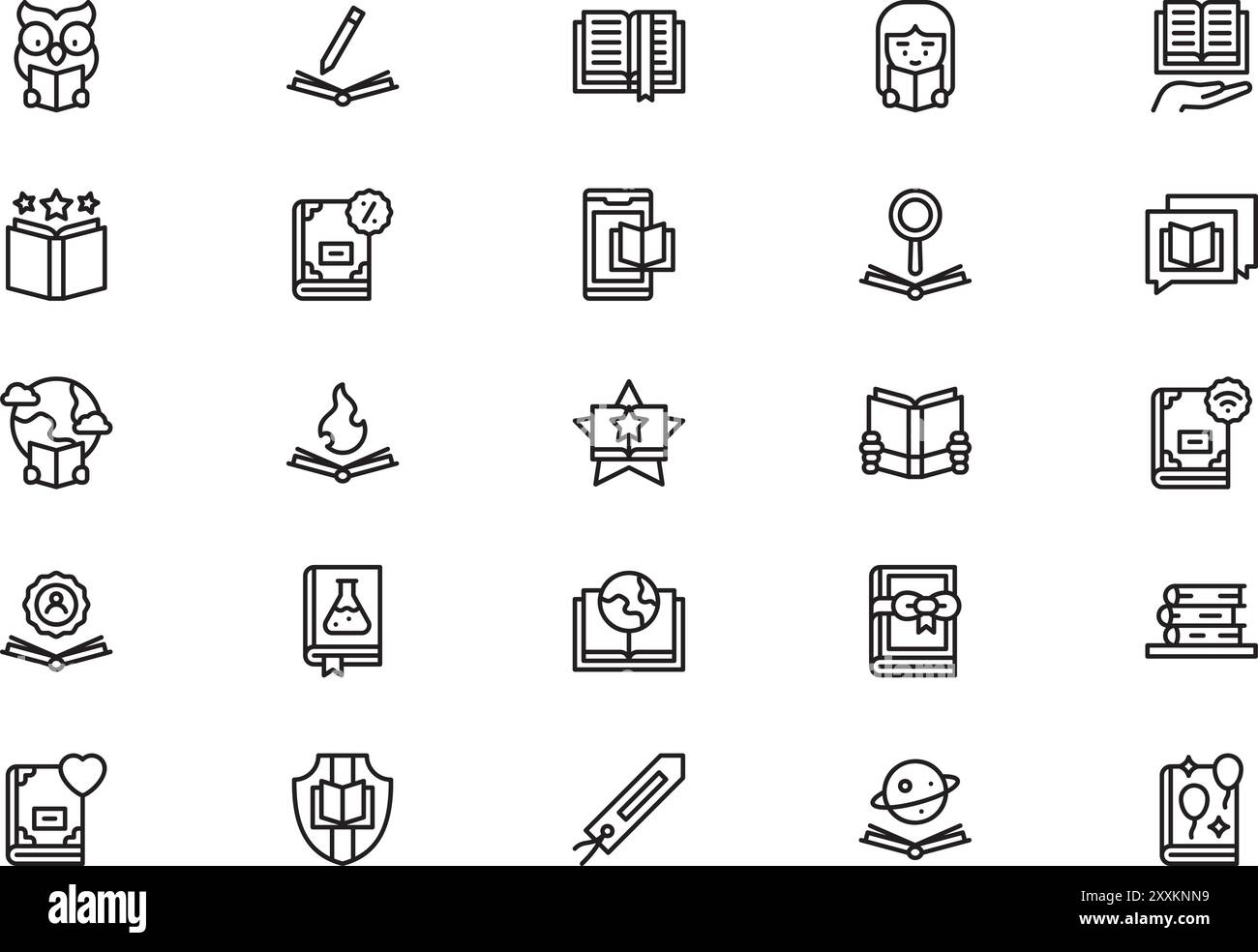 World book day icons collection is a vector illustration with editable ...