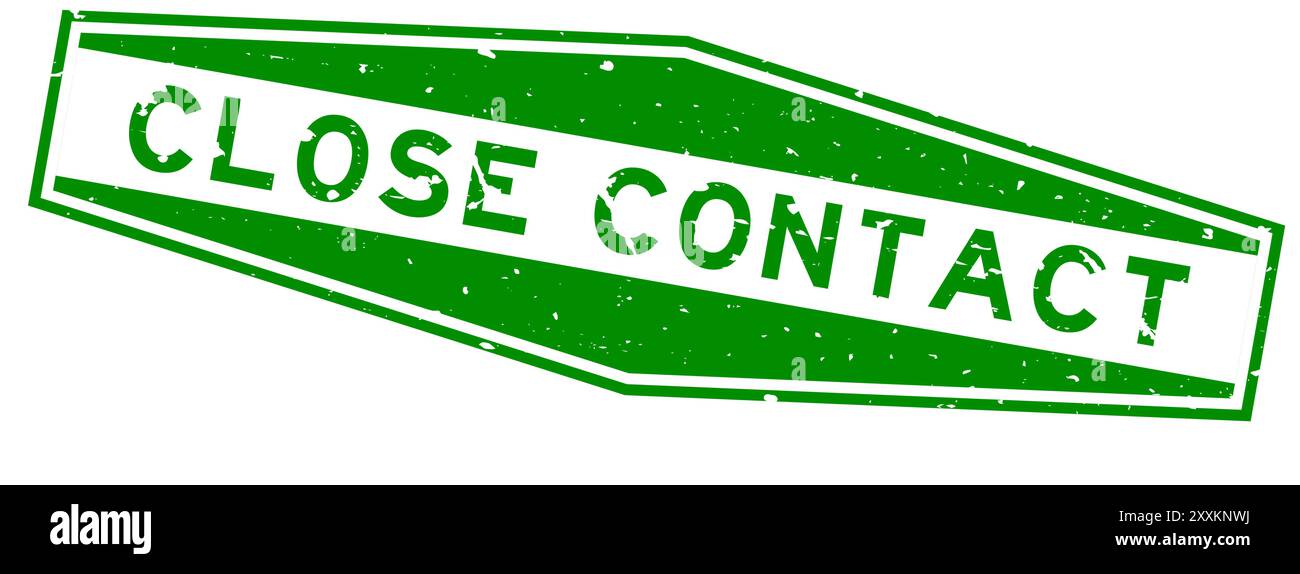 Grunge green close contact word hexagon rubber seal stamp on white background Stock Vector Image ...
