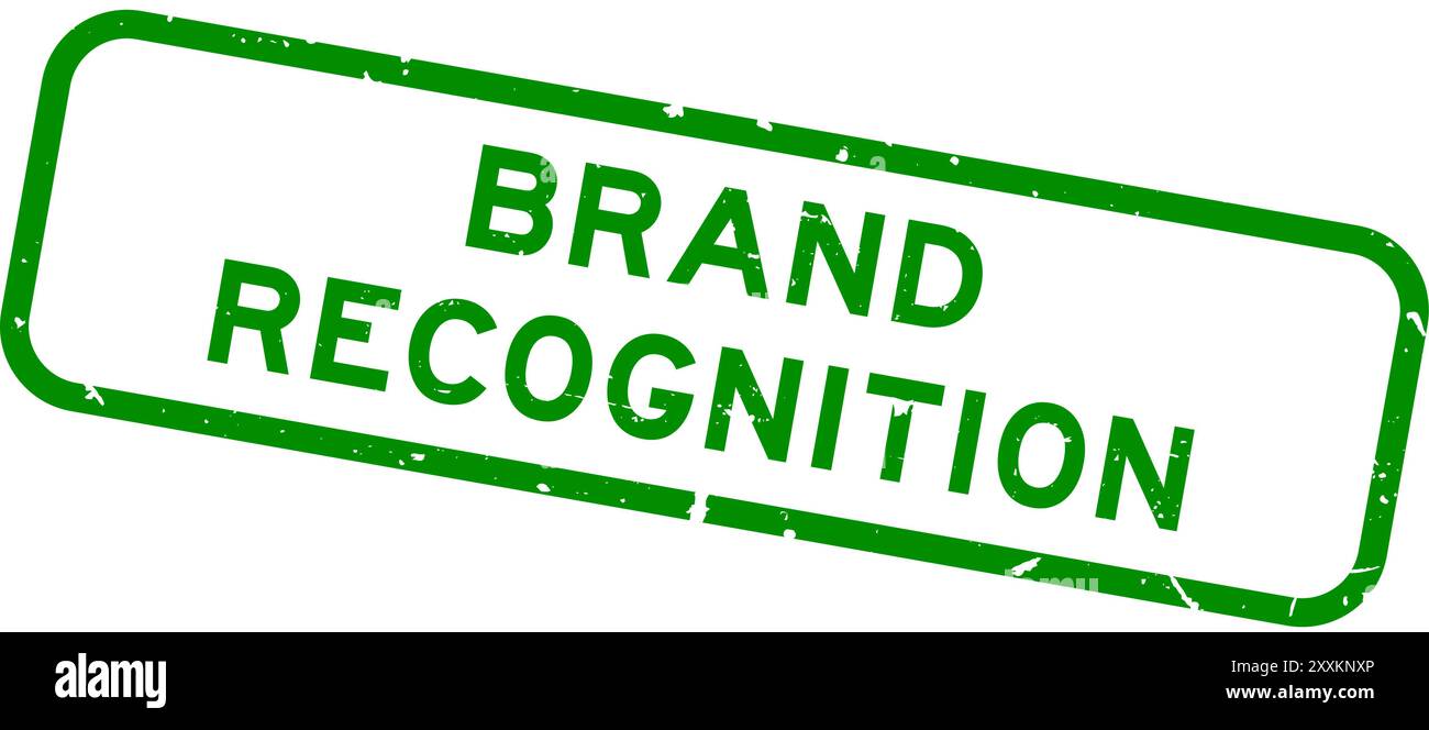 Grunge green brand recognition word square rubber seal stamp on white background Stock Vector ...