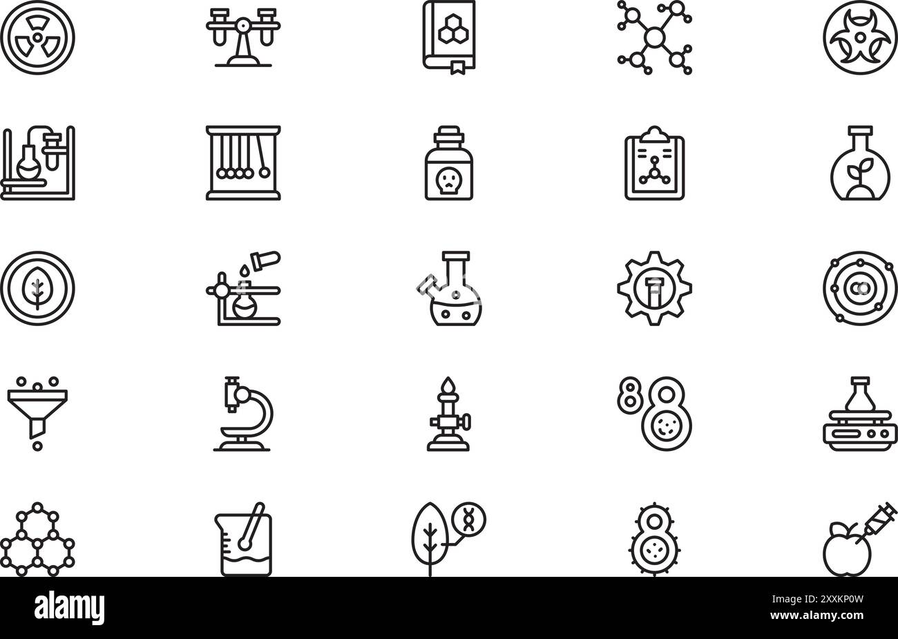 Biochemistry icons collection is a vector illustration with editable ...
