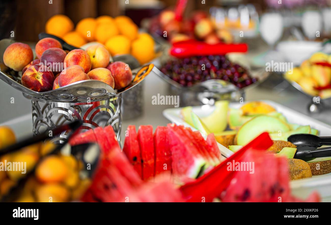 Fruit plates. All inclusive food concept Stock Photo - Alamy