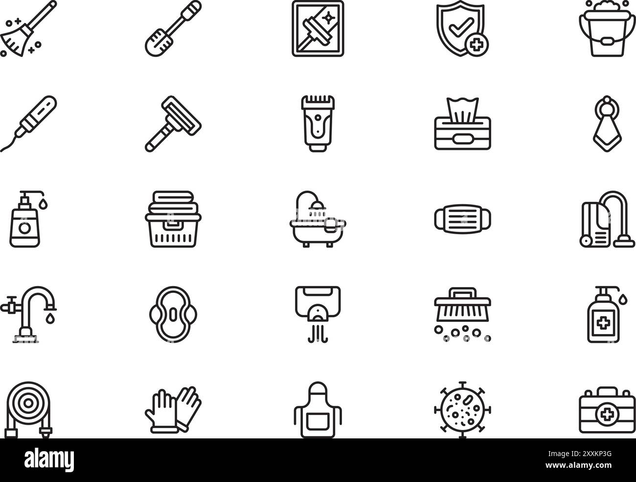 Hygiene and disinfection icons collection is a vector illustration with ...