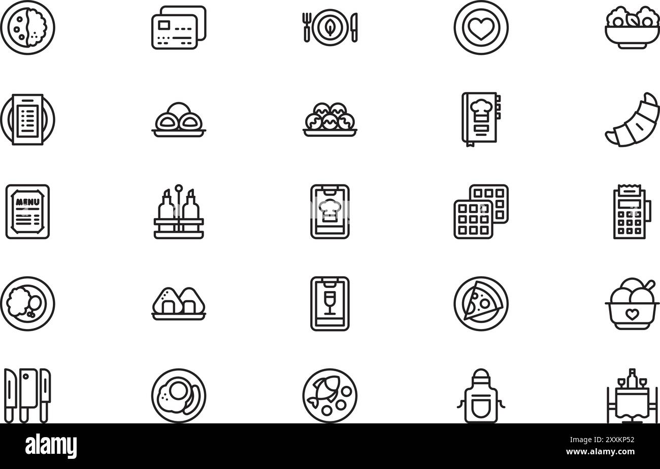 Restaurant icons collection is a vector illustration with editable ...
