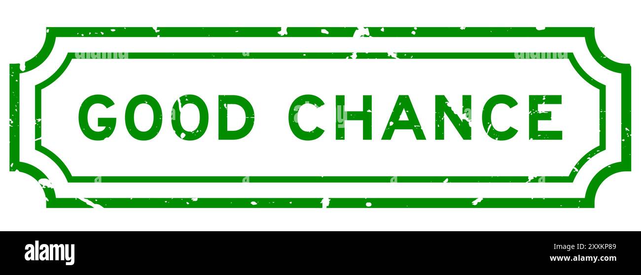 Grunge green good chance word rubber seal stamp on white background ...