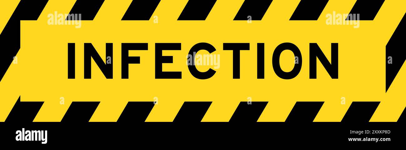 Yellow and black color with line striped label banner with word ...